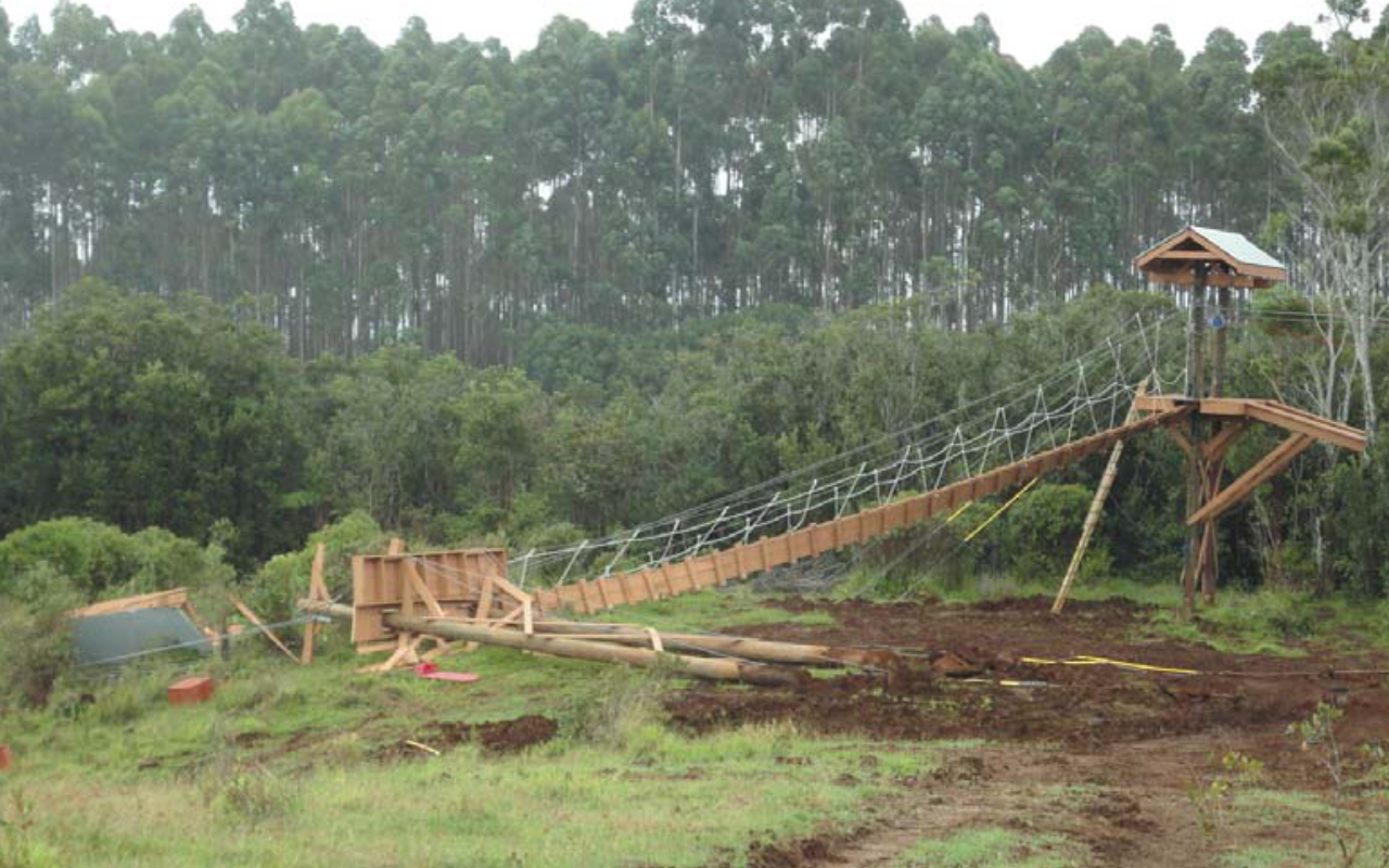 Zip line tower failed initial inspection – Colin M Stewart